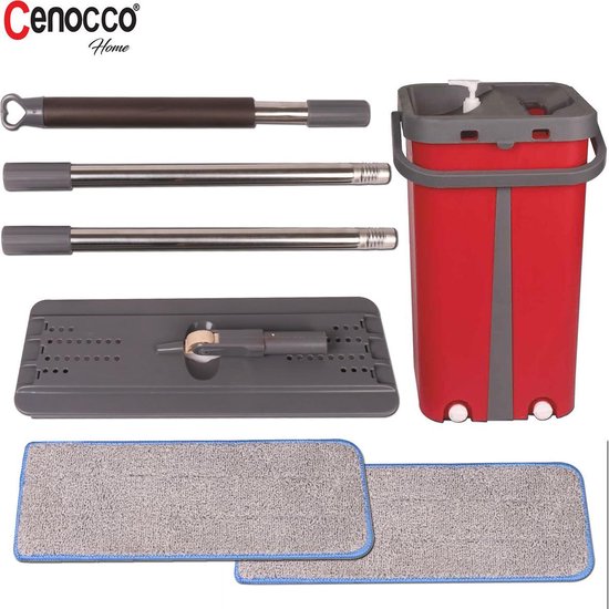 Cenocco Home Platte Dweil - Schoonmaak Mop/Dweil - Inclusief Emmer ...