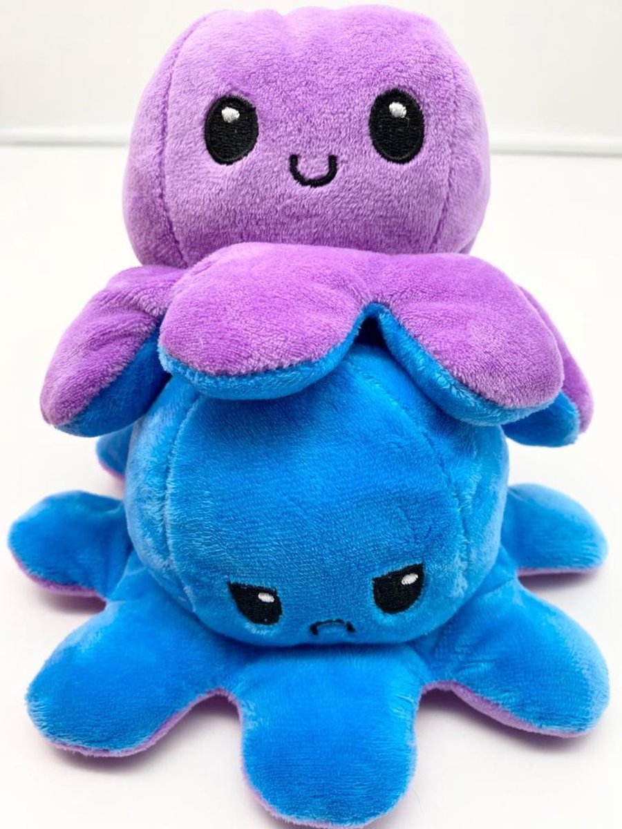 OMKEERBARE/REVERSIBLE OCTOPUS KNUFFEL/MOOD KNUFFEL/EMOTIE KNUFFEL/2 ...
