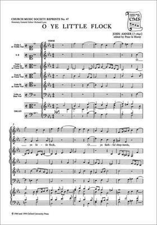 O ye little flock, John Amner, Peter le Huray | 9780193953093 | Boeken ...