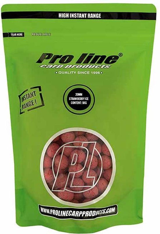 Pro Line Strawberry Ice - Boilie - 20mm - 5kg - Rood | bol.com