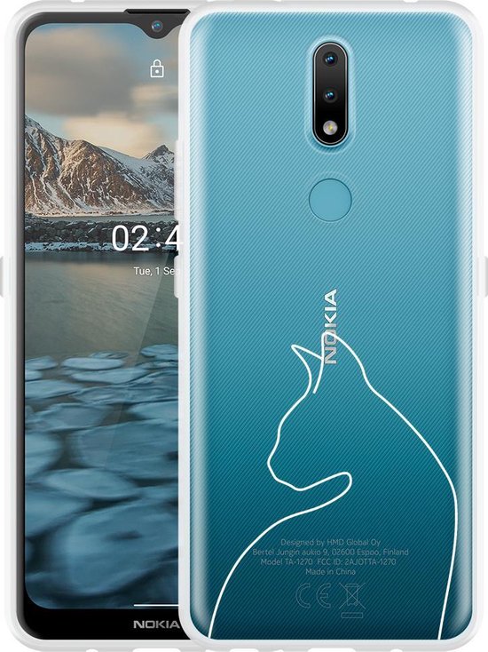 Hoesje geschikt voor Nokia 2.4 Kattencontour II | bol