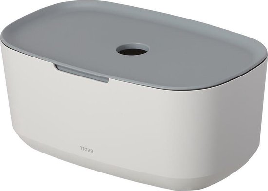 Tiger Tess - Opbergbox met deksel - Wit / Lichtgrijs | bol