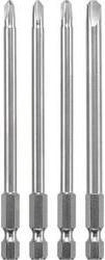 kwb Tri-Wing bitset 4-delig. 1 2 3 4 elk 100 mm, extra lang 1/4'' inch ...