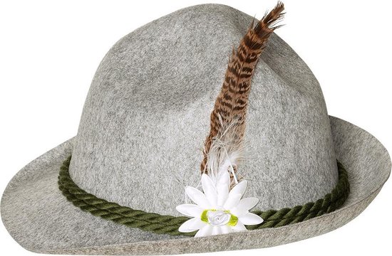 Tiroler Hoed Deluxe Grijs | bol.com