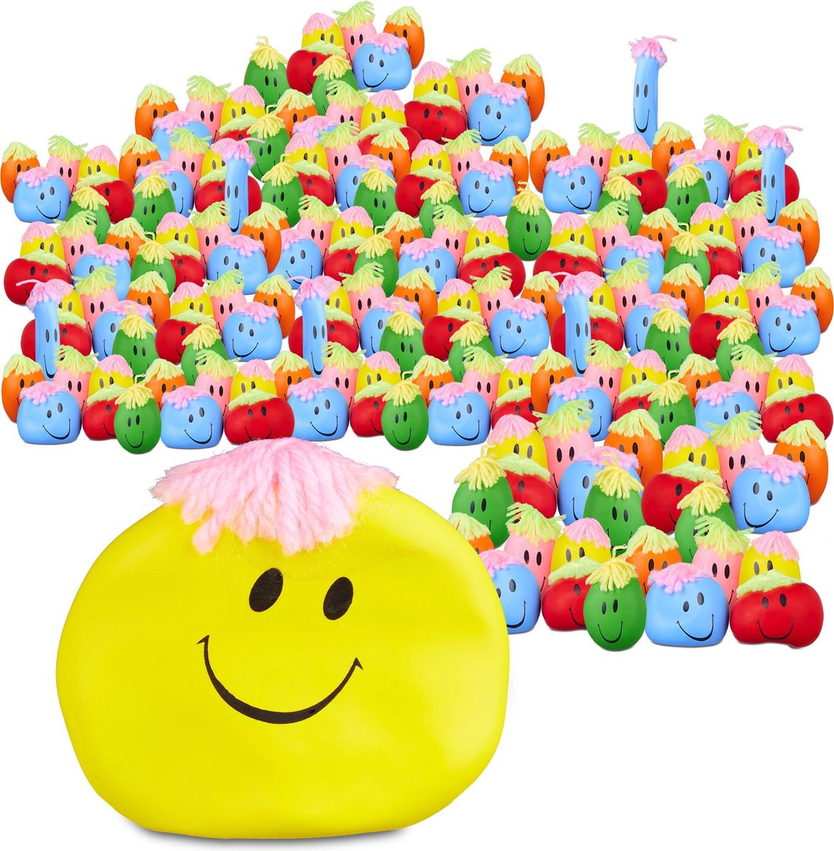 Relaxdays 192x stressbal met gezicht - 6 cm anti-stressbal - kneedbaar ...