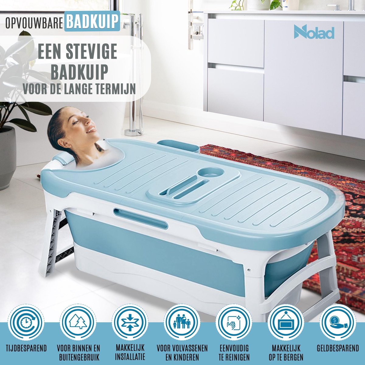 Nolad® Premium Opvouwbare badkuip - Zitbad voor Volwassenen - Badkuip ...