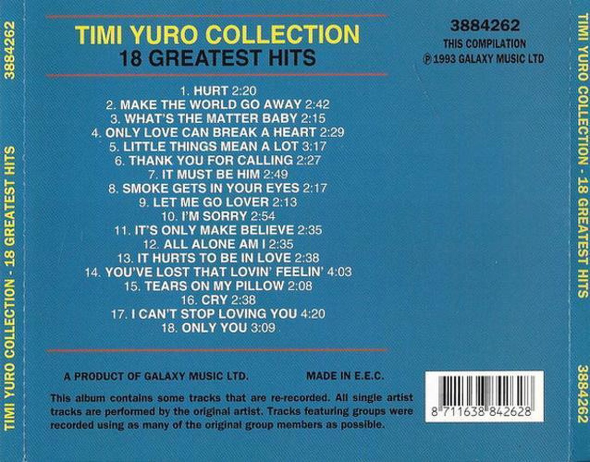 Greatest Hits, Timi Yuro | CD (album) | Muziek | bol.com