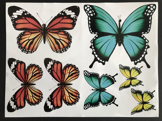 Vlinders sticker vel, decoratie stickers, kliko sticker, container ...