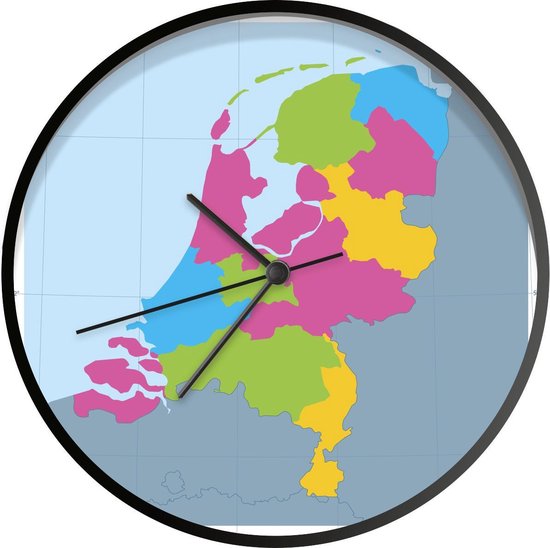 Klok Nederland illustration Ø 30 cm - Illustration colorée d'une carte ...
