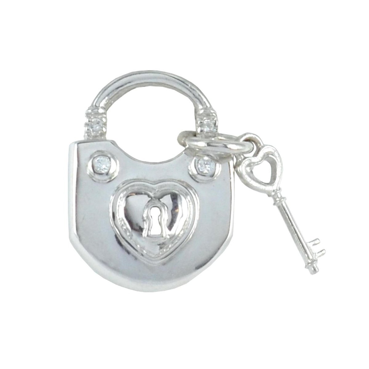 Silventi 932481094 Zilveren Hanger - Dames - Slotje met Sleutel - Wit ...