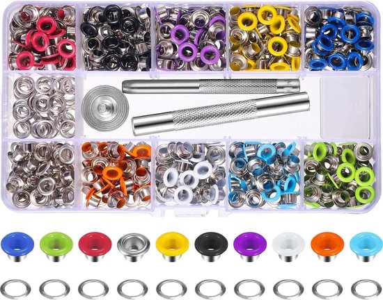 400 Sets Metalen Oogjes Kit met Gereedschap - 3/16 Inch - Multi-Color ...