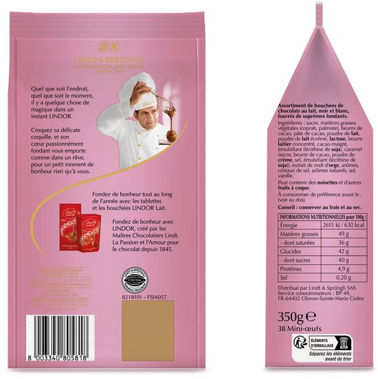 Lindt LINDOR chocolade Paaseitjes gemengd 350 gram - Karamel-Zeezout ...