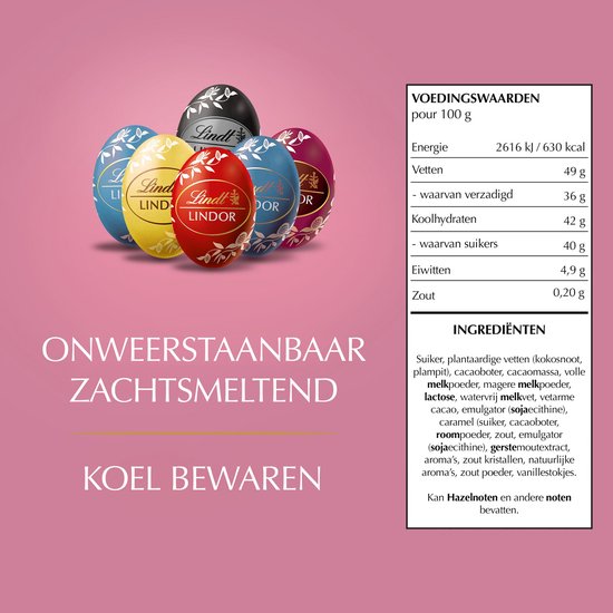 Lindt LINDOR chocolade Paaseitjes gemengd 350 gram - Karamel-Zeezout ...