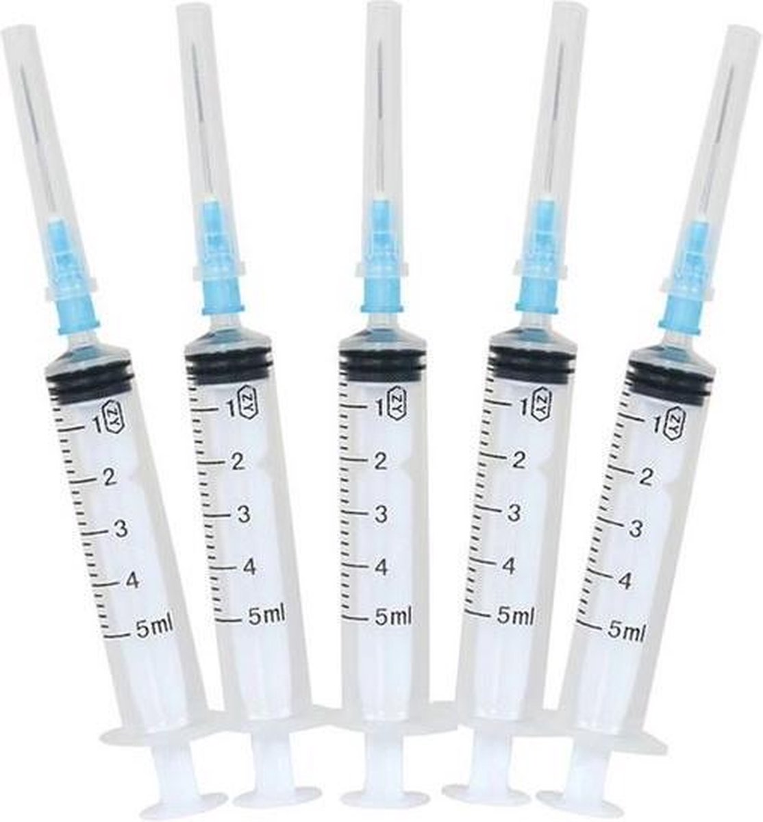 5 stuks Injectiespuit / doseerspuit / spuit met naald en met ...