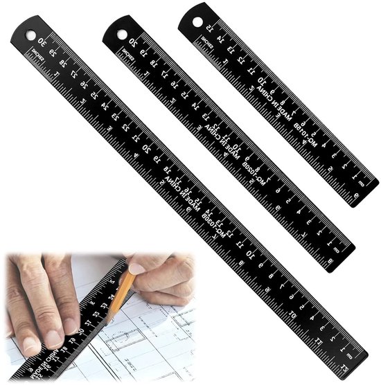 Zwart Metalen Zakliniaal Set - 15 cm, 20 cm, 30 cm - Dubbele Zijschaal ...