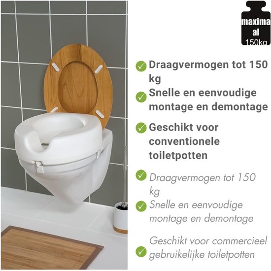 Core® Toiletverhoger - Voor Ouderen - WC Verhoger - Wit - 43cm x 40cm x ...