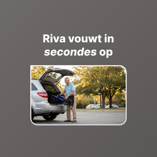 Parvum Riva Rollator - Dubbel opvouwbaar en lichtgewicht (6,6kg) - Incl ...