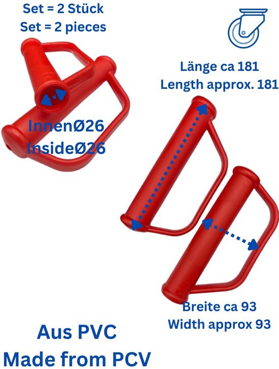 2x Handvatten voor Steekwagen of Kruiwagen Geschikt voor 26mm Buizen ...