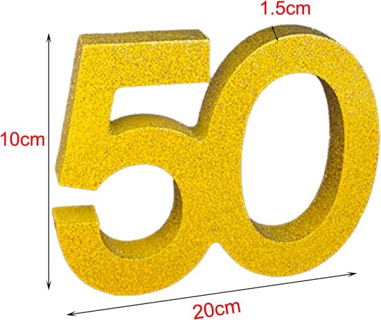 Groot Zelfstandig Staan Glitters Getal 50 Decoratie Tafel Middenstuk | bol