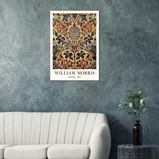 William Morris - Brocatel 1888 Poster met Lijst 50x70 cm | bol