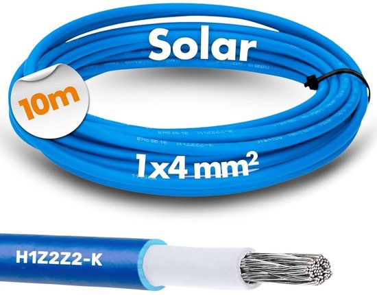 10 meter Lapp 1023789 H1Z2Z2-K, GEOPTIMALISEERDE VERSIE 1x4 Blauw ...