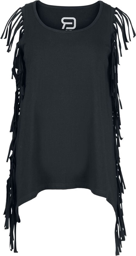 R.E.D. Rock-Engineered Design Zwarte mouwloze top met ronde halslijn ...