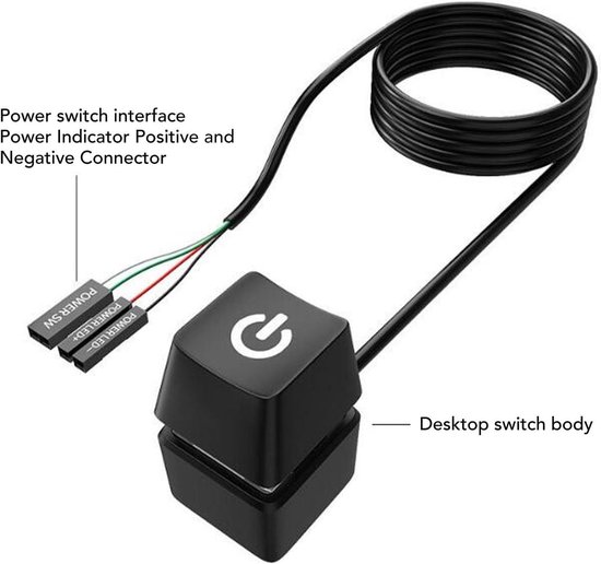 Aan/Uit-knop verlengstuk voor PC, Externe aan/uit-schakelaar met HDD ...