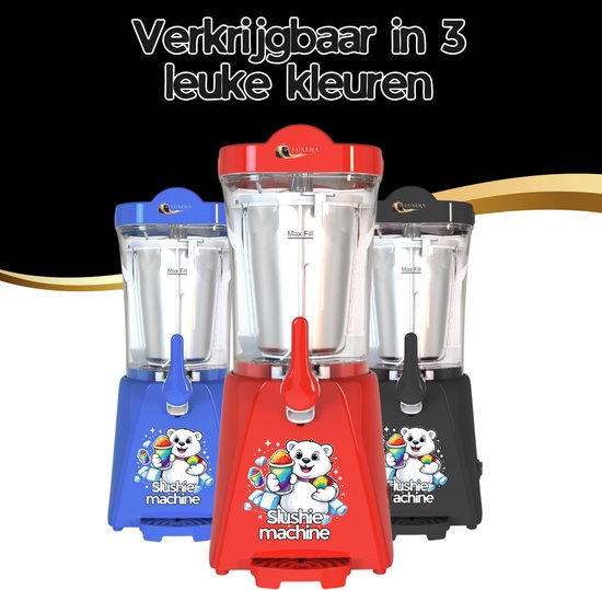 Luxéra® Luxe Slushie Machine Zwart– met 4 Slushie Bekers - Slush ...