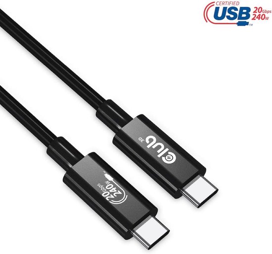 USB4 Kabel Type-C Bi-directioneel 20Gbps Data, 240W Opladen, 4K 60Hz ...