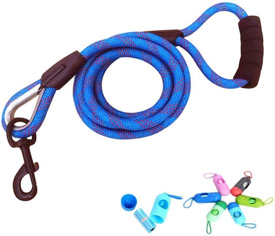 Duurzame Klimtouw Hondenlijn voor Middelgrote en Grote Honden - Blauw | bol