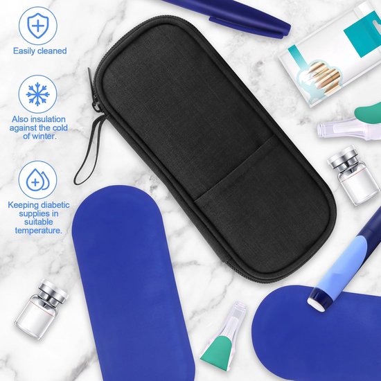 Famanu – Draagbare insulinekoeltas met 2 gelpacks, compacte reistas ...