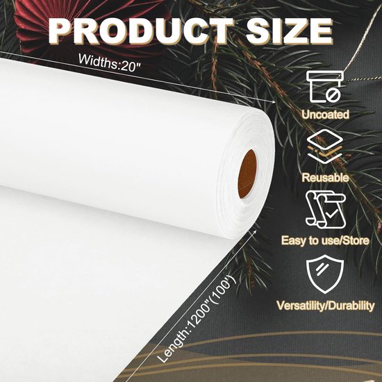 Wrapping Paper 100' 80gsm Craft Paper Roll - Kraft Paper voor Poster ...