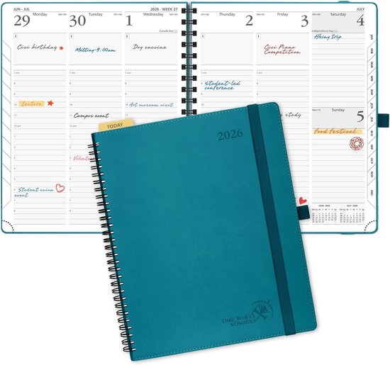 Grote Agenda 2026 Weekoverzicht Spiraal met Maandtabs - Verticale ...