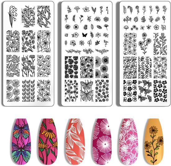 Allecta - Nagelstempel stempel - Bloemblad - Print - Nagelsjablonen ...
