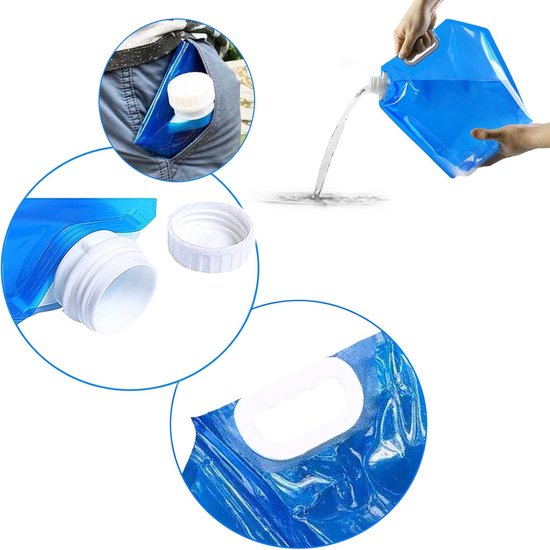 Vouwbare Watercontainer - 2 X 10 Liters - Vouwbaar - Draagbaar - Voor ...