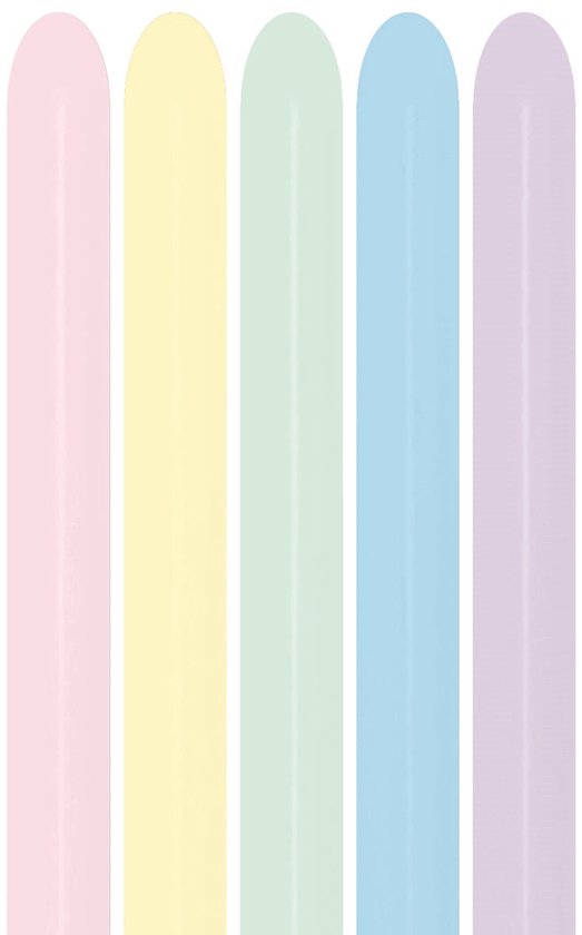 Modelleerballonnen Sempertex 260 pastel mat assorti - 50 stuks | bol