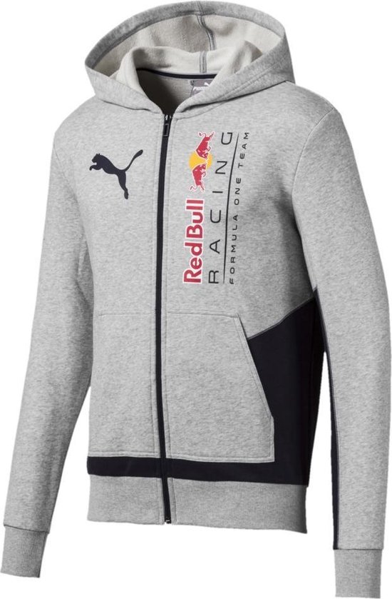 PUMA Red Bull Racing Logo Hooded Sweat Jacket Trui Heren - Light Gray ...