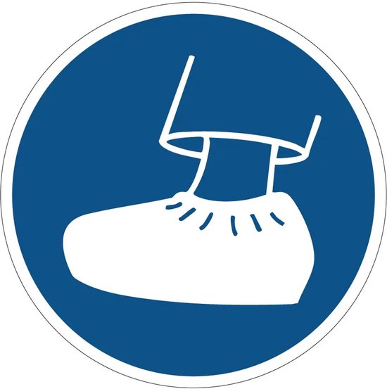 Overschoen verplicht gebodsbord - Dibond - 10 cm | bol