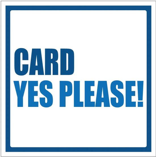 Card yes please sticker - 40 x 40 cm | bol