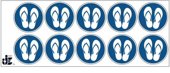 Slippers verplicht sticker - 5 cm - 10 stuks per vel | bol