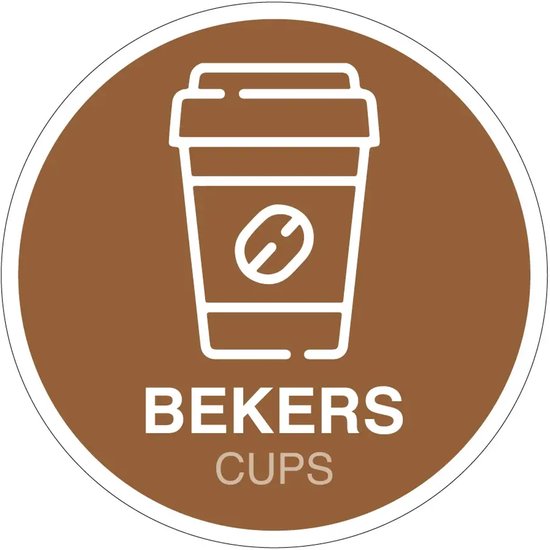 Bekers afval stickers op rol - 15 cm - 159 stickers per rol | bol