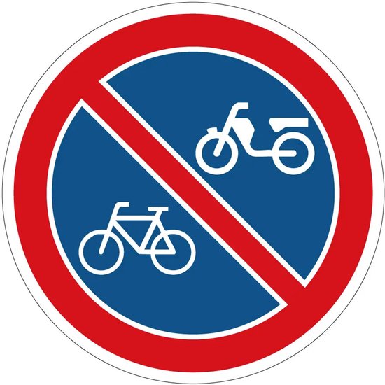 Verboden fietsen en brommers te plaatsen bord - E3 - Dibond - 20 cm | bol