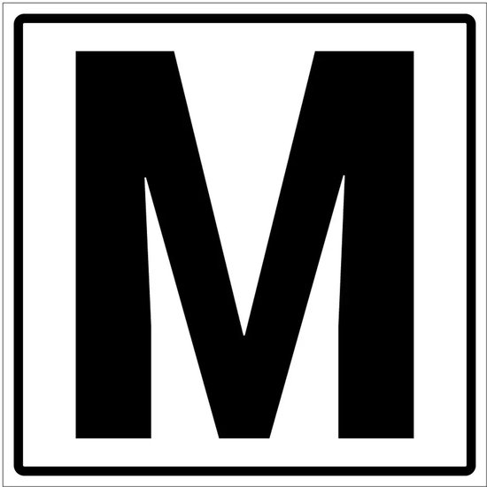 Letter M sticker - 10 x 10 cm | bol