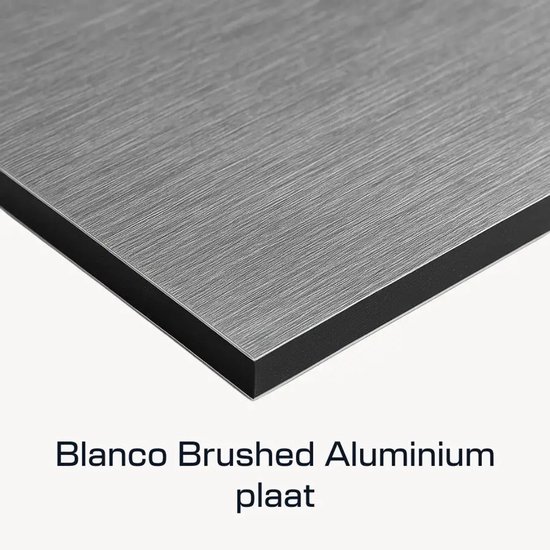 Neem plaats in de rij AUB bord - brushed aluminium materiaal - 20 x 15 ...