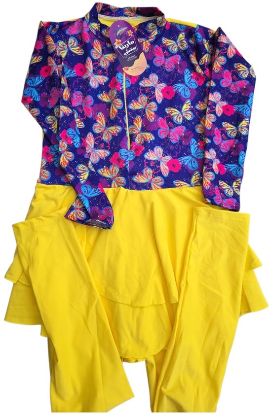 Meisjes Burkini, Boerkini, Geel-vlinders 10 jaar | bol