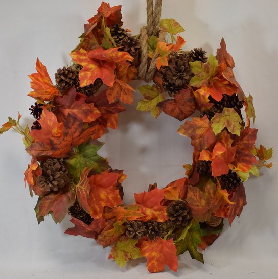 ZoeZo Design - krans - bladkrans - herfstkrans - hangkrans - zijde - Ø ...