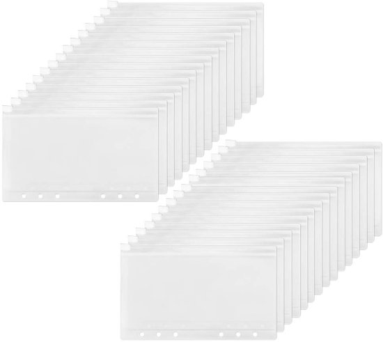 KLYNGTSK 30 stuks A6-formaat 6-gats map met insteekhoezen, plastic map ...