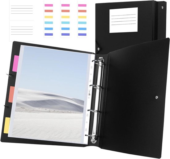 Allecto Plus - Presentatie 4 ringmappen A4 met veiligheidskabel en 60 ...