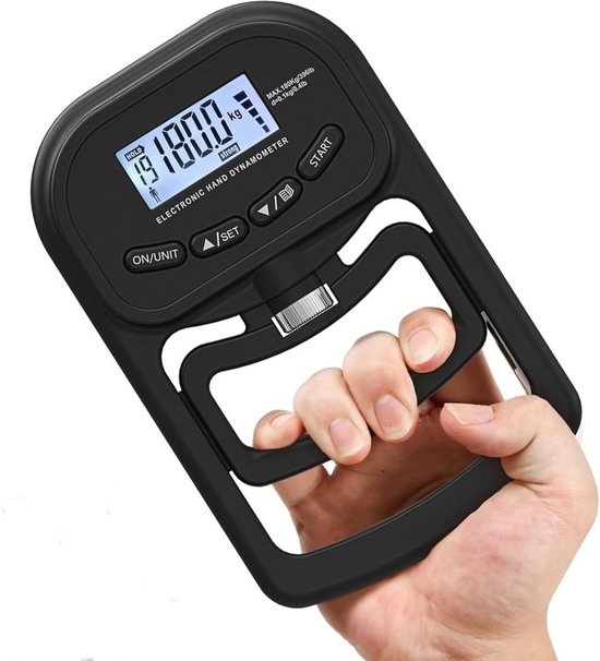 Digitale Hand Dynamometer – Verstelbare Knijpkrachtmeter tot 180 kg met LCD-Display | bol