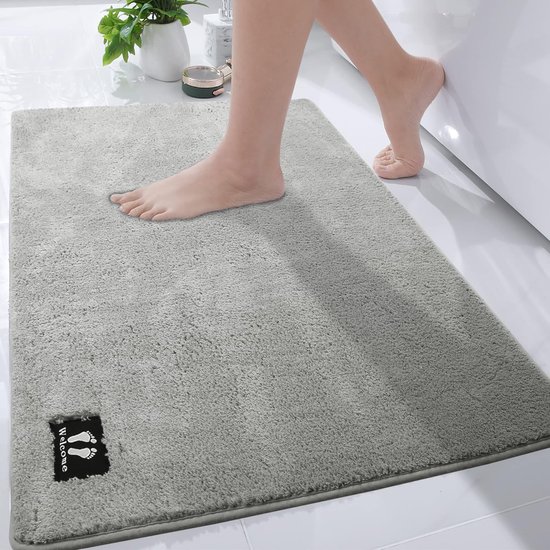 Extra Grote Zachte Antislip Badmat voor Badkamer en Keuken, Lichtgrijs ...